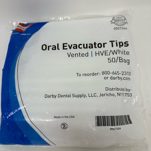 Darby | Other | 5 Dental Disposable Oral Evacuators Tips Vented White ...